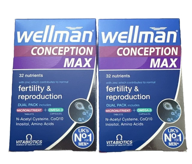 2 X VITABIOTICS Wellman Conception Max 84 Tabs/Caps Support for ...
