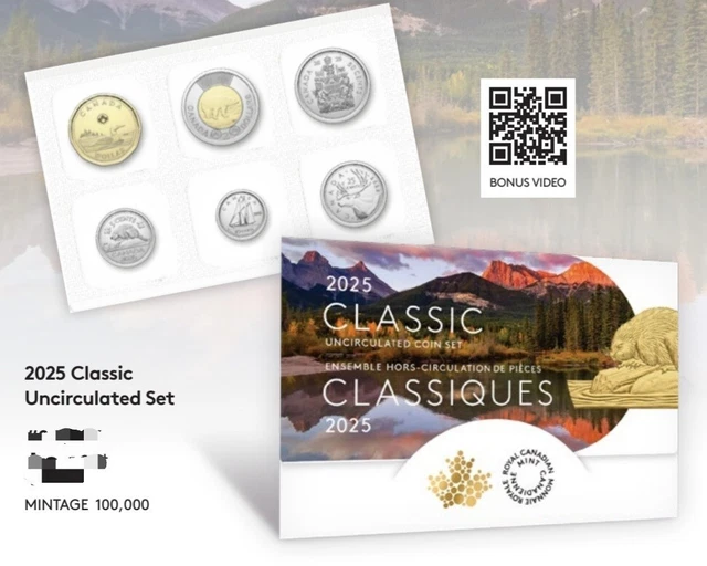 2025 CANADA CLASSIC Canadian Uncirculated 6 Coin Set - $2 $1 50c 25c ...