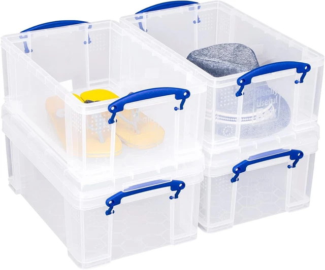 REALLY USEFUL BOX 9 Litre Plastic Storage Clear, Multi-purpose stacking... £38.22 - PicClick UK