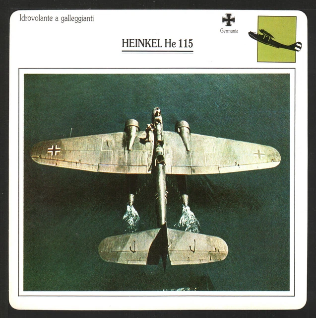 SCHEDA TECNICA AEREO - HEINKEL He 115 - GERMANIA EUR 1,90 - PicClick IT