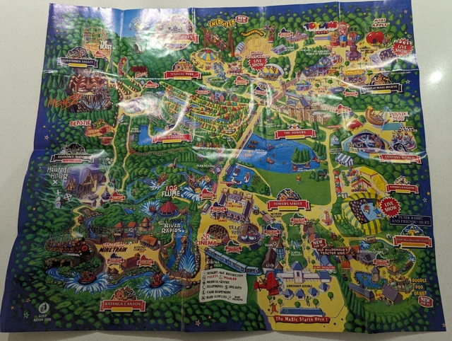 1995 ALTON TOWERS Theme Park Map Guide Leaflet Vintage, Rare Edition *EXCELLENT* £79.99 ...