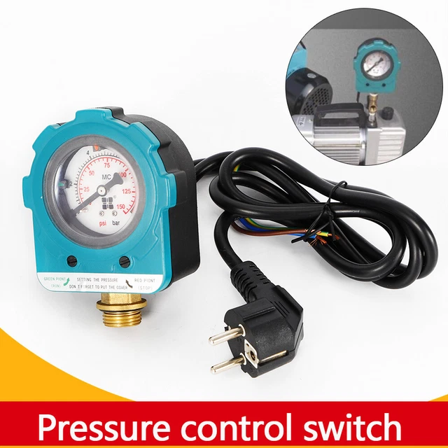 PUMPS CONTROL PRESSURE Switch Adjustable Water Flow Monitor 0-10Bar ...