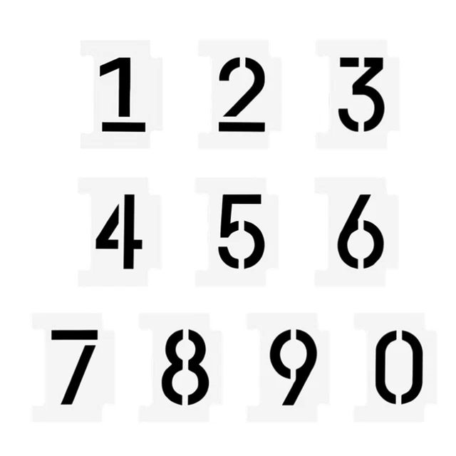 NUMBER STENCILS HOME Kids Painting Stencil Plastic Numbers Stencils £11 ...