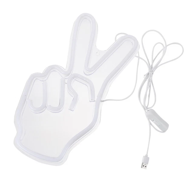 NIGHT LAMP VICTORY Gesture Modeling Light LED Sign Bar Neon Child £25. ...