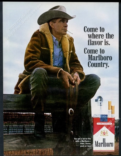 1967 MARLBORO MAN cowboy photo Marlboro cigarettes vintage print ad £29 ...