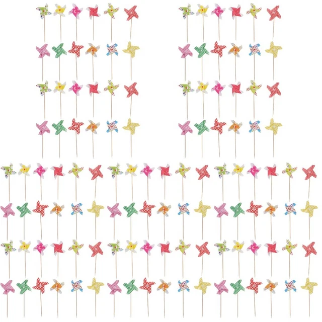 120 PCS Windmill Cake Plugin Toppers Interesting Cake Ornaments Cupcake ...