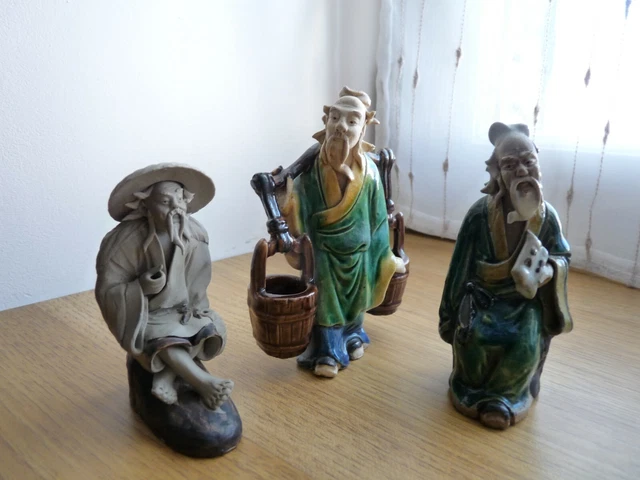 PERSONNAGES EN GRÉS Asiatique ( lot de 3 ) EUR 32,00 - PicClick FR