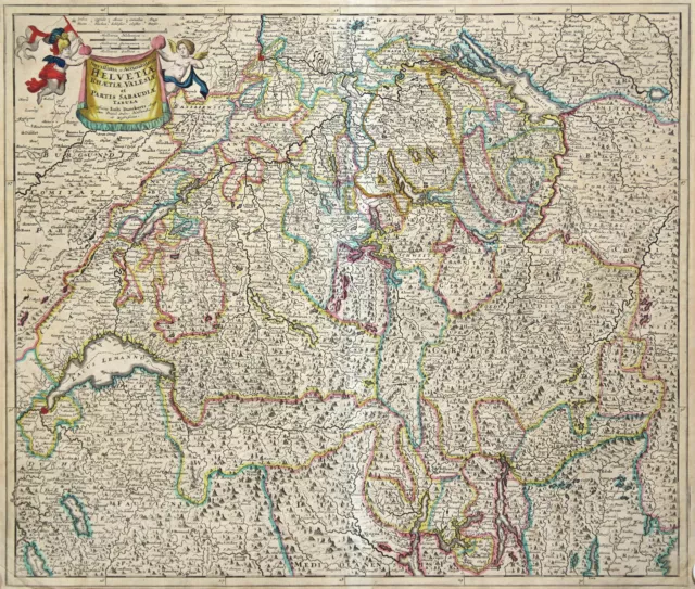 SCHWEIZ ORIGINAL KUPFERSTICH Landkarte Danckerts 1680 EUR 375,00 - PicClick DE