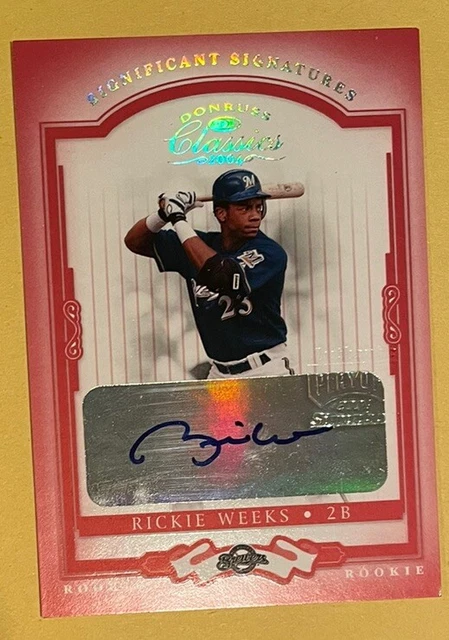 2004 DONRUSS CLASSICS Signatures RICKIE WEEKS autographe #ed 46/50 ...