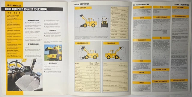 JCB 412S FARM Master With Perkins Turbo Engine Sales Brochure, 1998 £7. ...