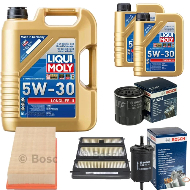 BOSCH INSPECTION SET 7 L Huile Liqui Moly Longlife 3 5W-30 pour Lancia Zeta 2.0 EUR 165,57 ...