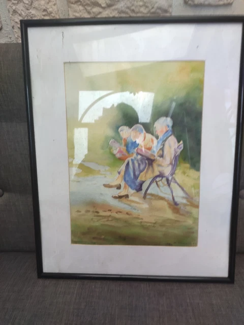 ANCIEN TABLEAU HUILE sur papier aquarelle signé m fouquart EUR 24,00 - PicClick FR