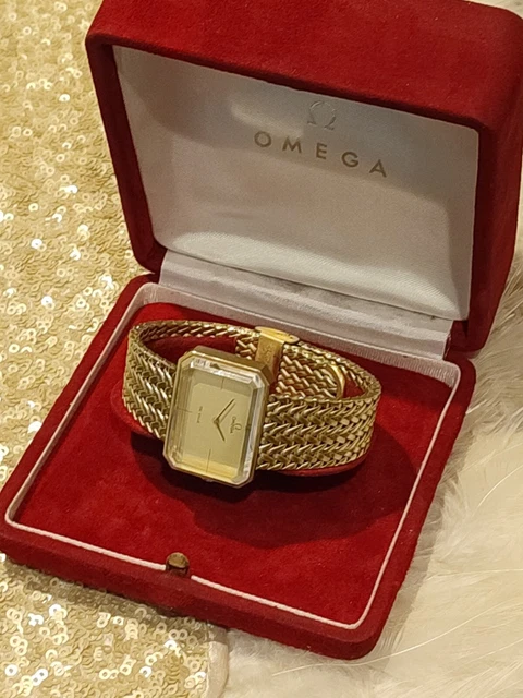 OMEGA DE VILLE Andrew Grima Emerald Line Gold Plated 1973 Watch Lady's ...