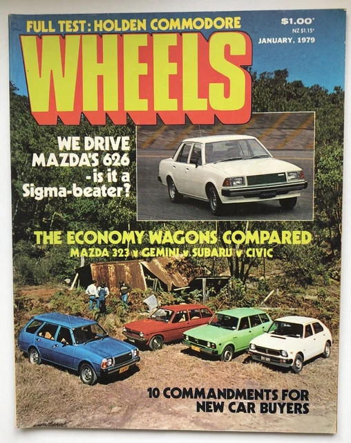VINTAGE WHEELS MAGAZINE January 1979 Holden Commodore Mazda 626 Civic ...