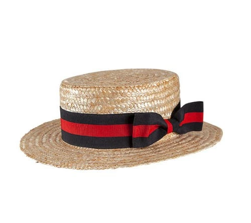 CLASSIC STRAW BOATER Hat Ladies Fancy Dress St Trinians School Costume ...