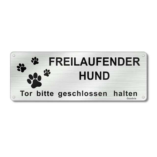 HIER WACHE ICH Hund Vorsicht Freilaufender Hund Sign Betreten Auf ...