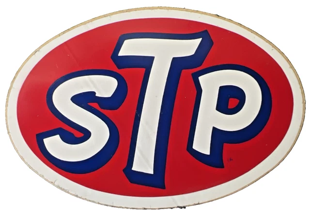 STP® OIL TREATMENT Logo 4" x 3" Oval Decal/Sticker ~ Vintage New Circa ...