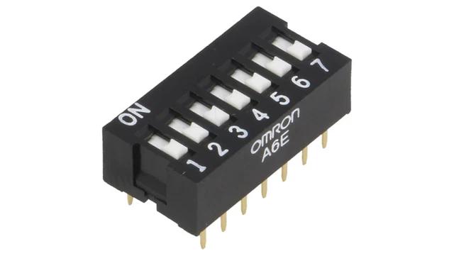 DIP-SWITCH NUMBER OF sections 7 ON-OFF 0.025A/24VDC A6E-7101-N /T2UK £7 ...