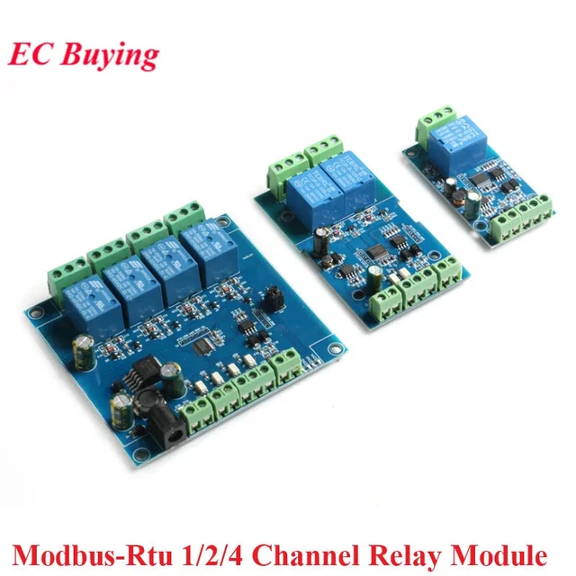MODBUS RTU RELAY Module 1-4 Channel RS485 TTL UART Output 12V Anti ...
