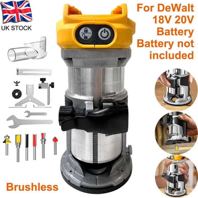 CORDLESS BRUSHLESS COMPACT Router Trimmer Woodworking For DeWalt 18V ...