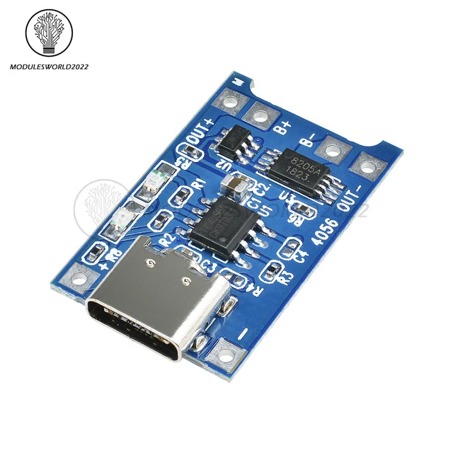 TYPE-C TP4056 5V 1A USB 18650 Lithium Battery Charging Board Charger ...