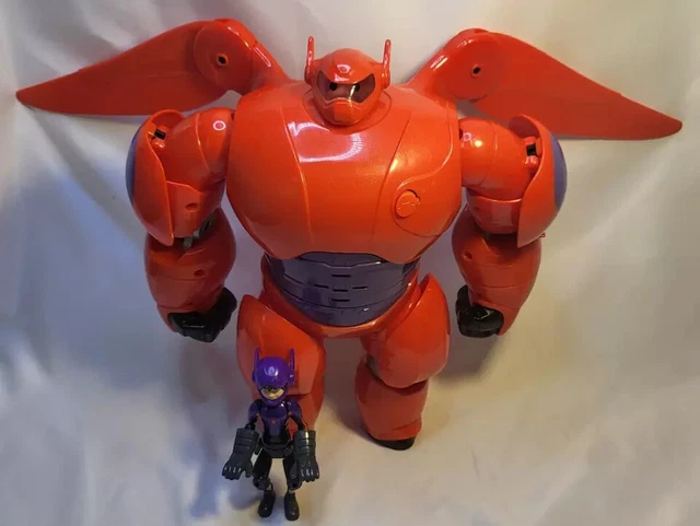 DISNEY BIG HERO 6 Deluxe Flying Talking Baymax & Hiro Figure With Pop ...