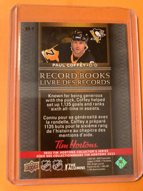 2023 UD TIM Hortons Record Books #RB-9 Paul Coffey Pittsburgh Penguins ...