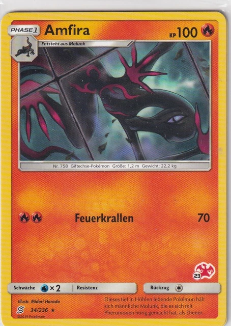 POKEMON CARTE CEINTURE De Gleichgesinnten Numéro 34/236 Amfira Allemand ...