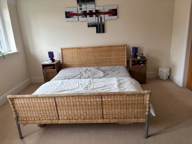 KING SIZE BED with mattress - dokka IKEA bed £42.99 - PicClick UK