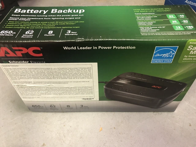 APC UPS 650VA Battery Backup Surge Protector Uninterruptible Power ...