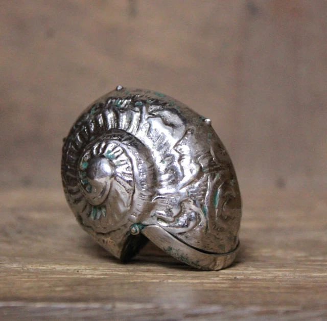 WHITE METAL UNUSUAL snail shell design snuff box £63.12 - PicClick UK