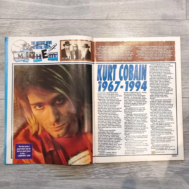 KERRANG 490 APRIL 16 1994 Kurt Cobain Tribute Edition £10.80 - PicClick UK