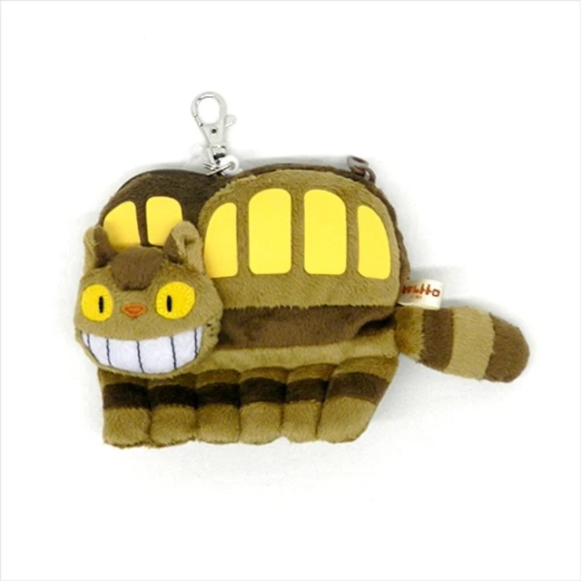 MEIN NACHBAR TOTORO Plüsch Pass Case mit Rolle Katzenbus Münzkoffer ...