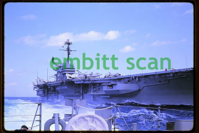 ORIGINAL SLIDE, NAVY Aircraft Carrier USS Ranger (CVA-61), in 1963 £3. ...