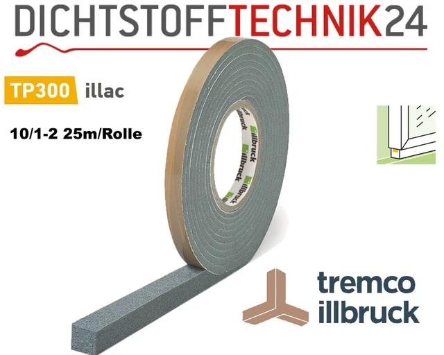 ILLBRUCK TP300 FUGENBAND Kompriband Fensterdichtband 10/1-2 25m/Rolle ...