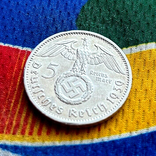 1939 F 5 Mark German WW2 Silver Coin Third Reich Reichsmark AU £47.18 ...