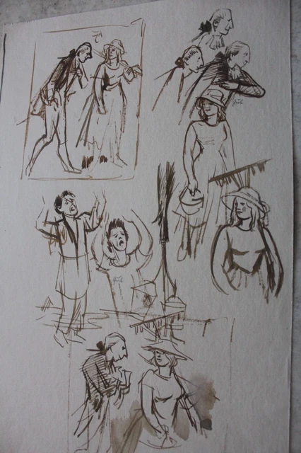 NOBLE ET PAYSANNE - croquis figuratifs - artisanaux parfaits - 28x44 cm EUR 5,00 - PicClick FR