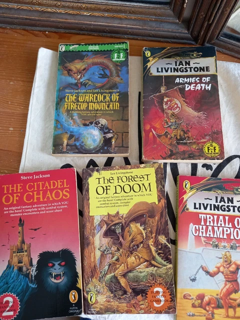 STEVE JACKSON & Ian Livingstone Fighting Fantasy Books 1, 21, 36 + 2 ...