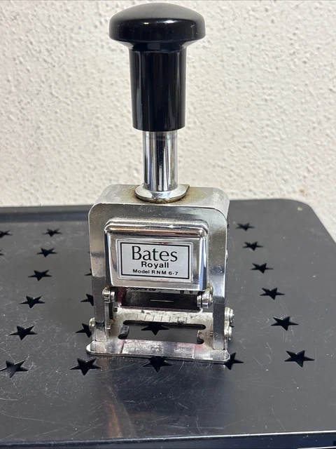 VINTAGE BATES ROYALL Automatic Numbering Machine Model RNM6-7 $6.96 ...