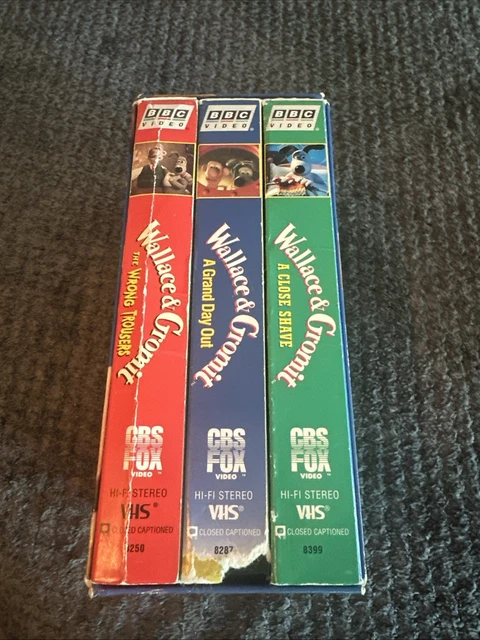 WALLACE & GROMIT Boxed Set of 3 VHS Tape Casettes Tested 1996 £10.71 ...