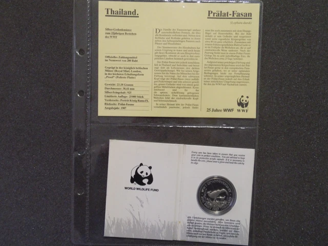 25 JAHRE WWF - Thailand 200 Baht - 1987 - PP - Prälat Fasan EUR 89,99 ...
