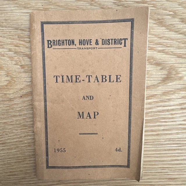1955 BRIGHTON HOVE & District Transport Bus Timetable & 3 service ...
