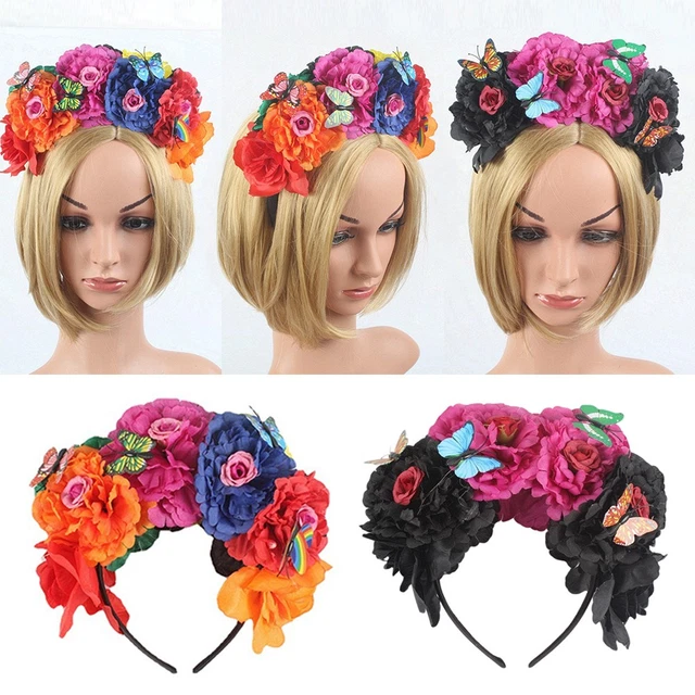 ARTIFICIAL FLOWER BUTTERFLY Halloween Party Headband for Women Girls ...