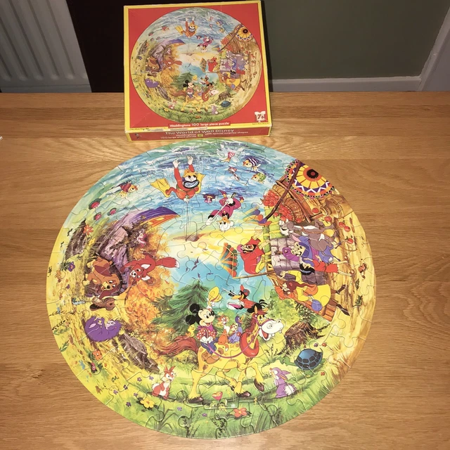 1981 WADDINGTONS RARE THE WORLD OF WALT DISNEY Circular Jigsaw Puzzle ...