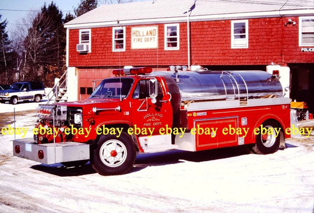 FIRE APPARATUS SLIDE Holland MA Fire Dept Engine 2 1987 GMC 4 Guys ...