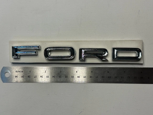 FORD CHROMED EMBLEM Trunk Lid Letters Set VTG Galaxie Fairlane Falcon ...