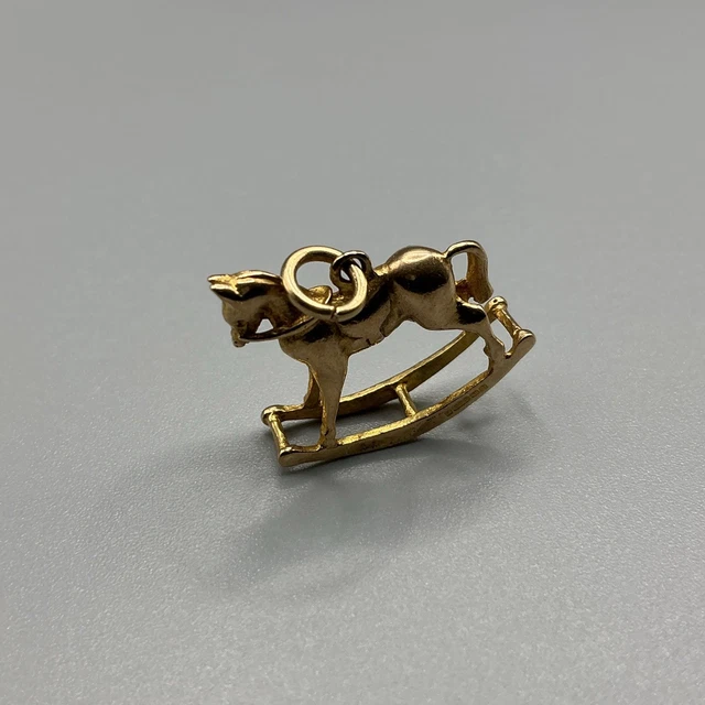 9CT GOLD ROCKING Horse 🐴 Charm £187.87 - PicClick UK