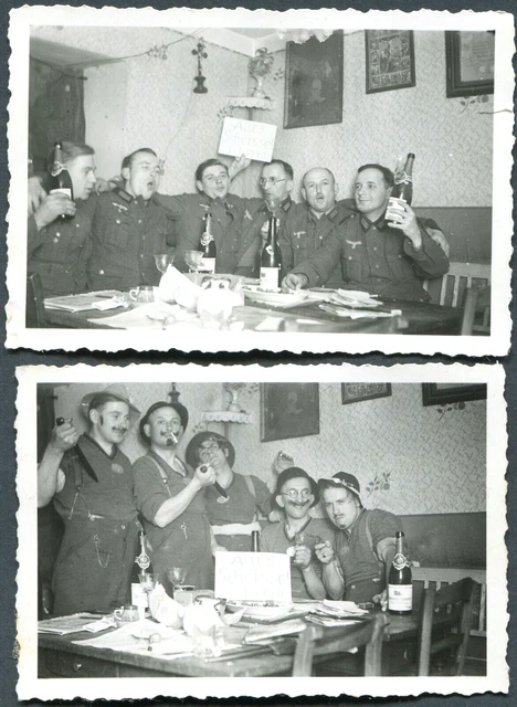 I7/26 WW2 ORIGINAL 2 Photos Of German Wehrmacht Soldiers Having Fun £4. ...