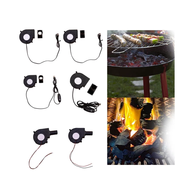 BBQ FAN 5V Mini Blower Fire Stove Fan Portable for Camping Cooking Tool ...