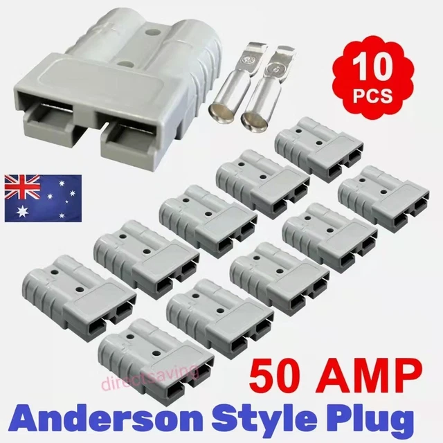 10X ANDERSON STYLE 50 AMP Plug Connectors for 6AWG 12-24V DC Power ...